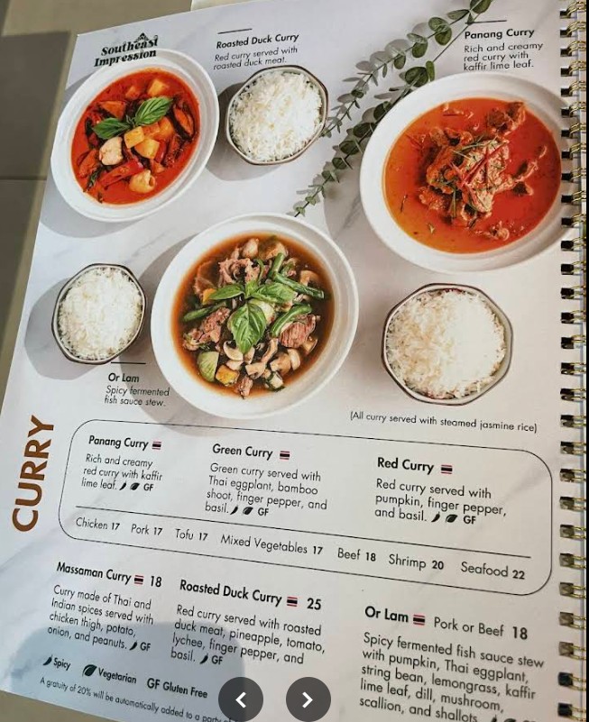 Southeast Impression Menu | Authentic Southeast Asian Cuisine in ...
