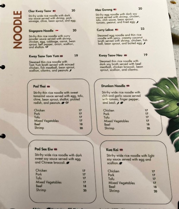 Southeast Impression Menu | Authentic Southeast Asian Cuisine in ...